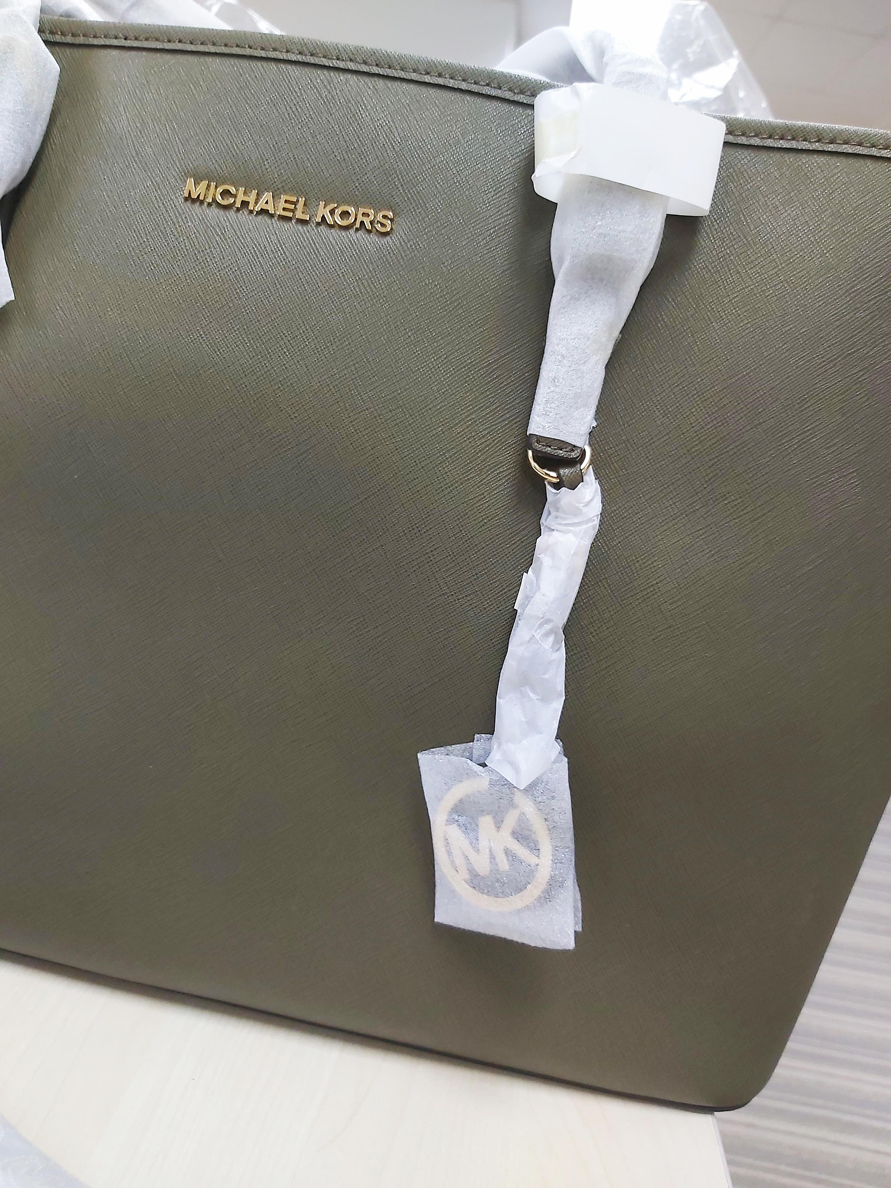 Michael Kors Jet Set Leather Tote Bag w Dust Bag 1pcs Olive Green Best Buy World Singapore